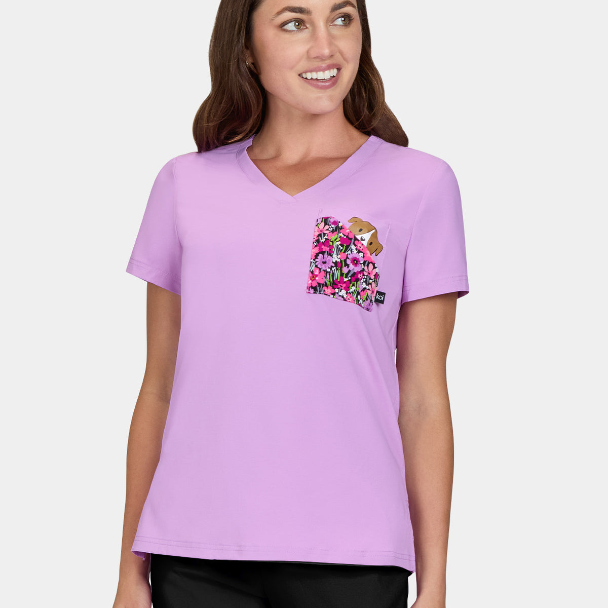 Koi Basics Nixie Scrub Top - Bloom Lavender – Happythreads